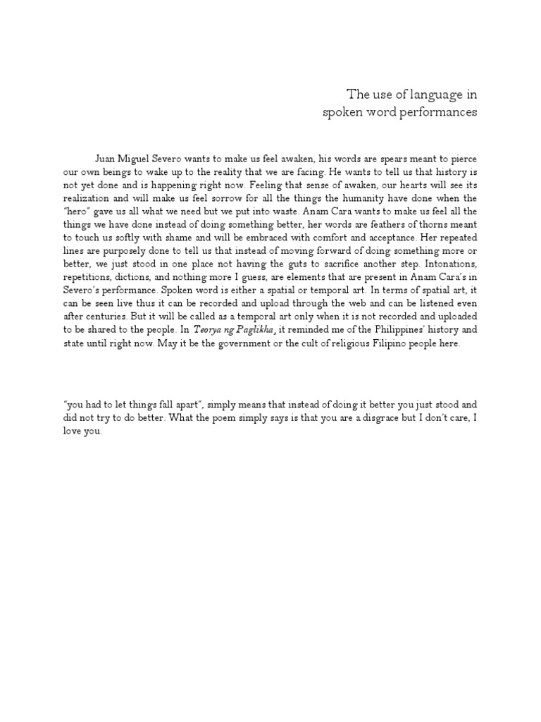 Spoken Word Interpretation | PDF