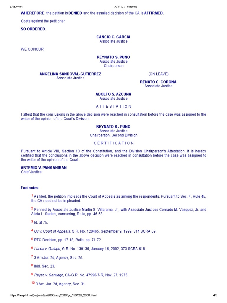 WHEREFORE, The Petition Is DENIED and The Assailed Decision of The CA ...