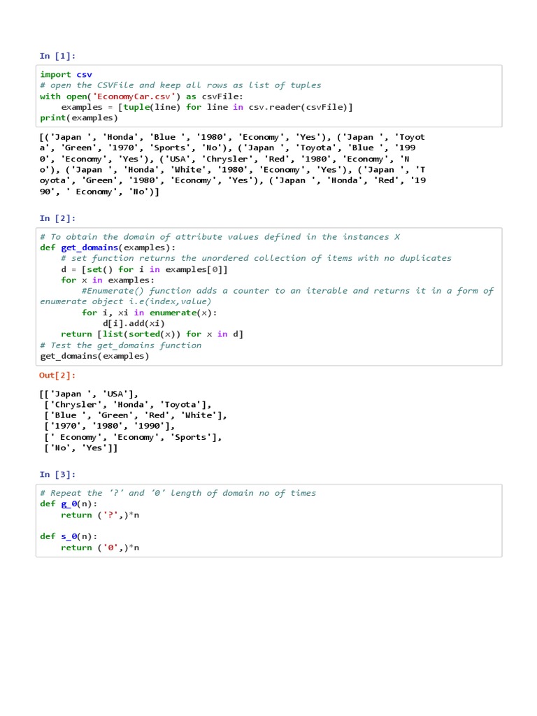 Problem 1 Candidate-Elimination | PDF | Function (Mathematics) | Hypothesis