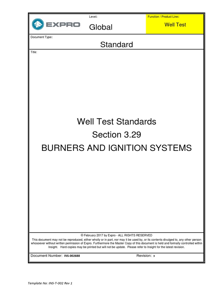 Well Test Standards Section 3.29 Burners and Ignition Systems | PDF ...