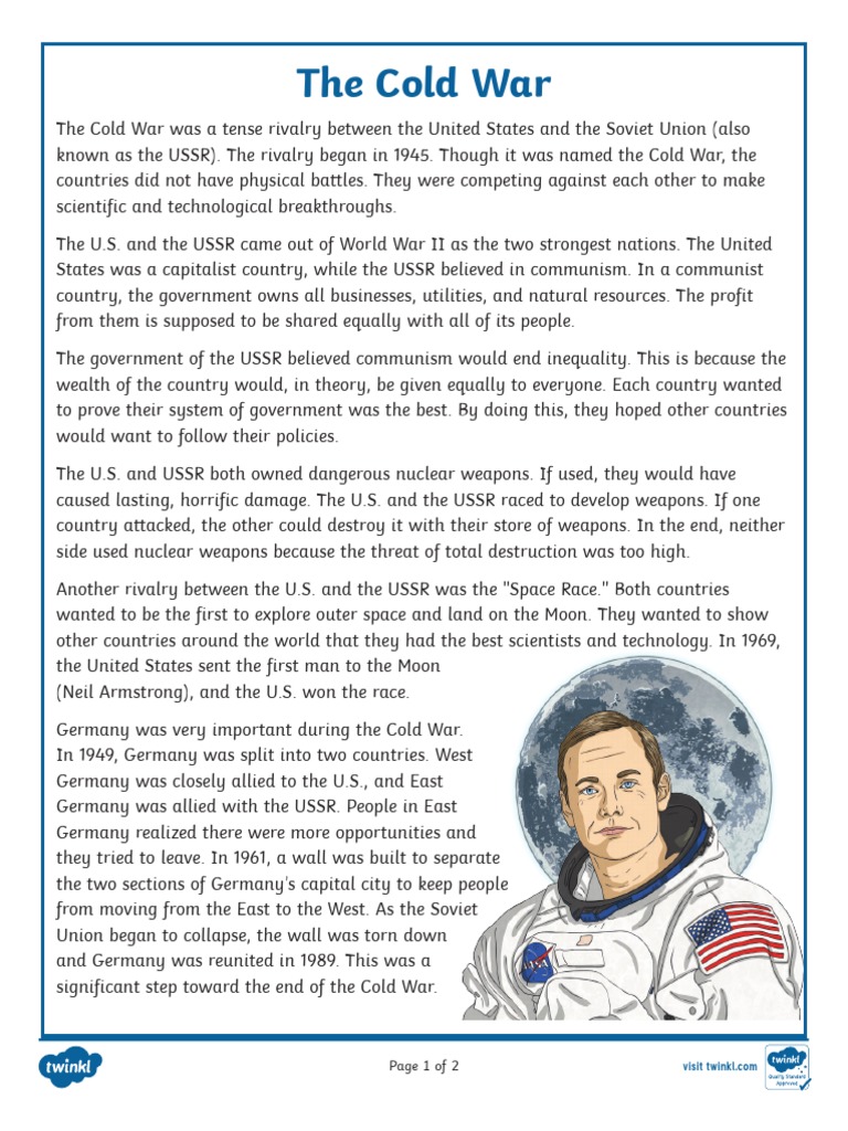Cold War Reading Comprehension | PDF | Cold War | Aftermath Of World War II