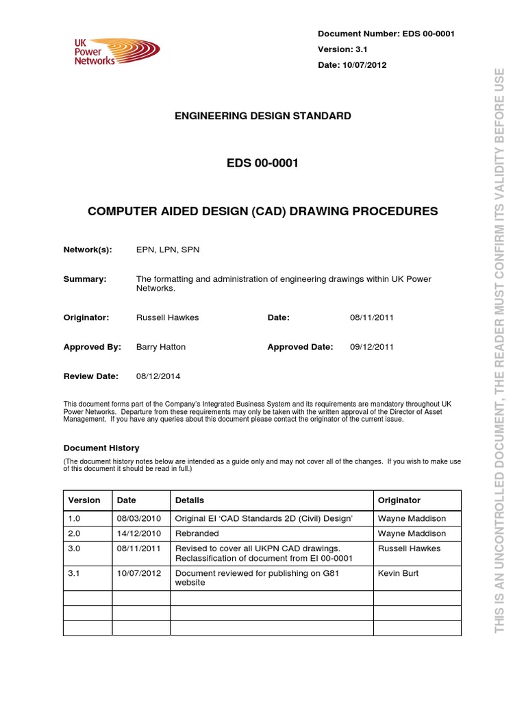 Engineering Design Standard: Document Number: EDS 00-0001 Date: 10/07 ...