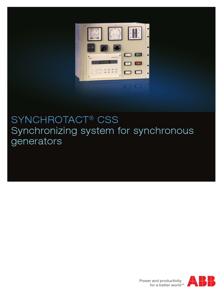 Synchrotact CSS: Synchronizing System For Synchronous Generators | PDF | Switch | Electric Generator
