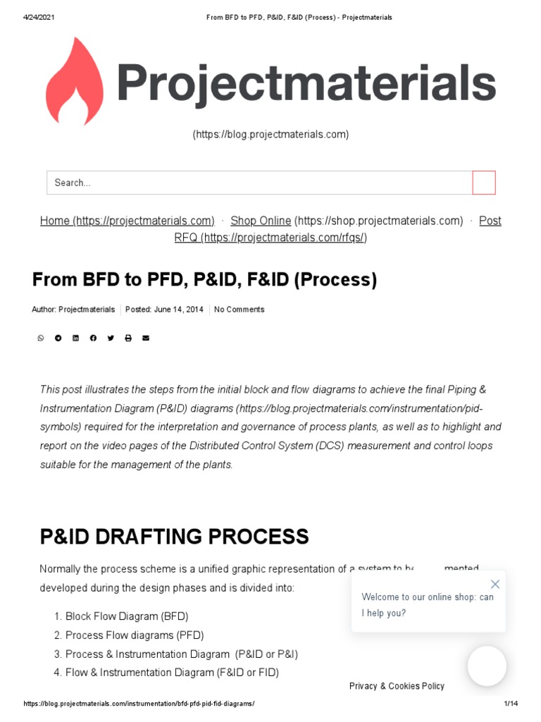 From BFD To PFD, P&ID, F&ID (Process) - Projectmaterials | PDF | Instrumentation | Valve
