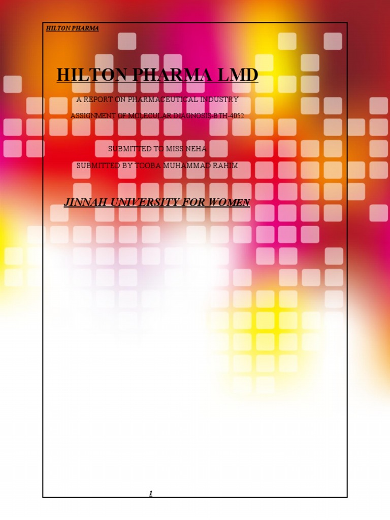 Hilton Pharma Assignment DONE | PDF | Pharmaceutical Industry | Inventory