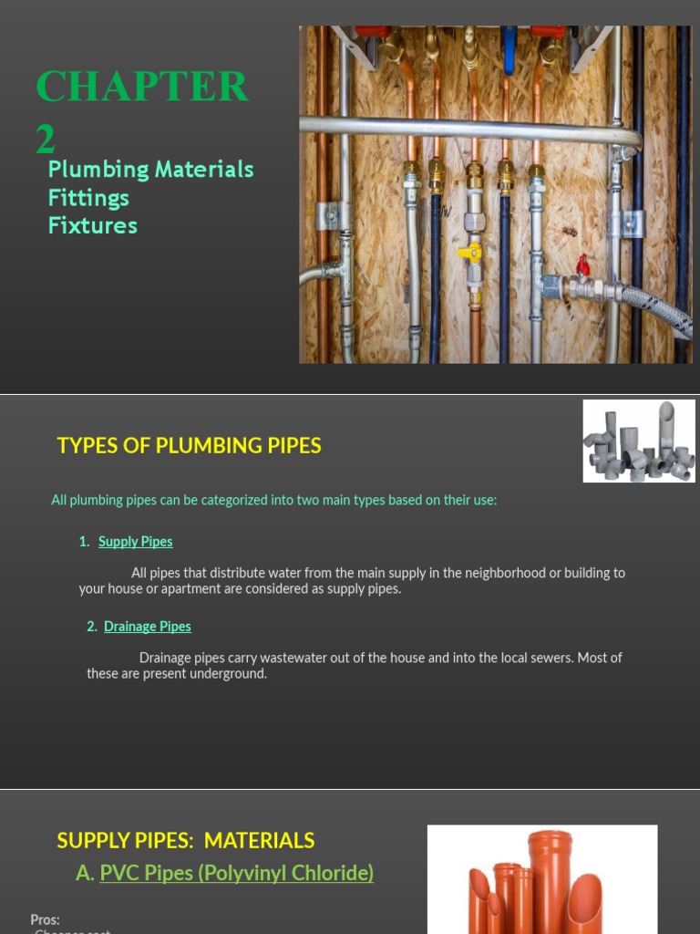 Types of Plumbing Pipes | PDF | Pipe (Fluid Conveyance) | Building Technology