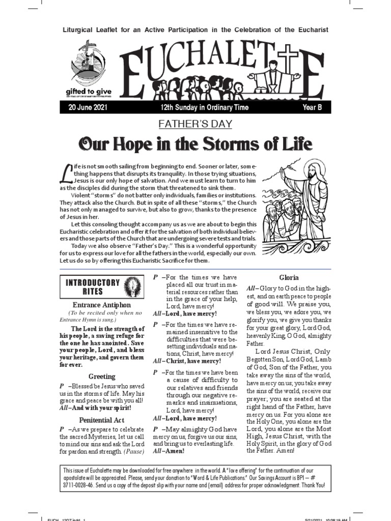 12th Sunday in Ordinary Time B | PDF | God The Father | Eucharist