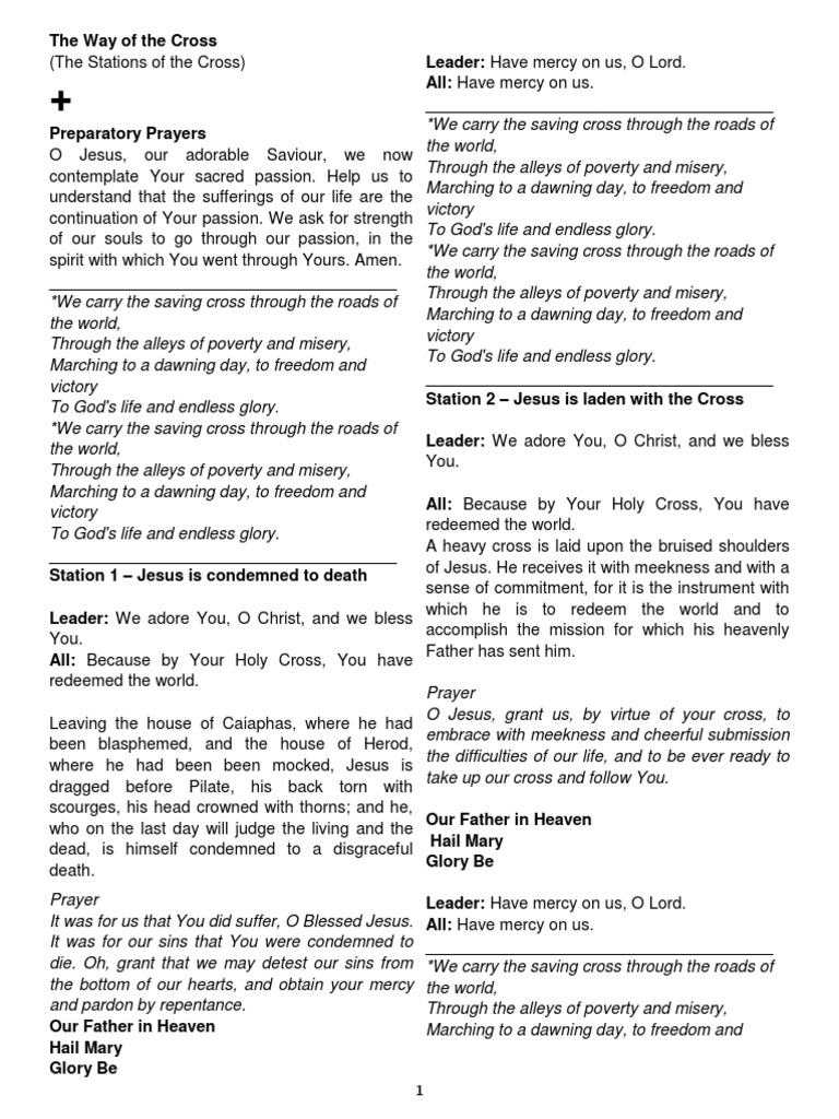 The Way of The Cross Prayer | PDF | God The Father | Mercy
