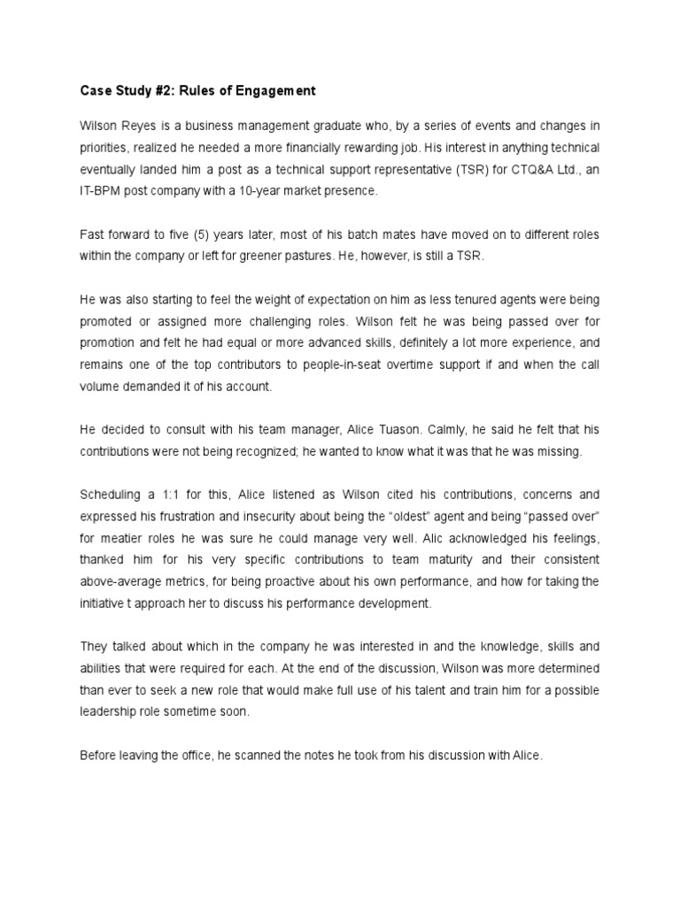 Case Study #2 - Rules of Engagement | PDF | Empathy | Leadership