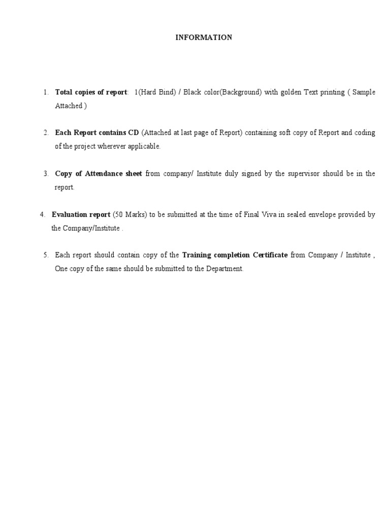 Industrial Training Report Format | PDF | Publishing | Written ...