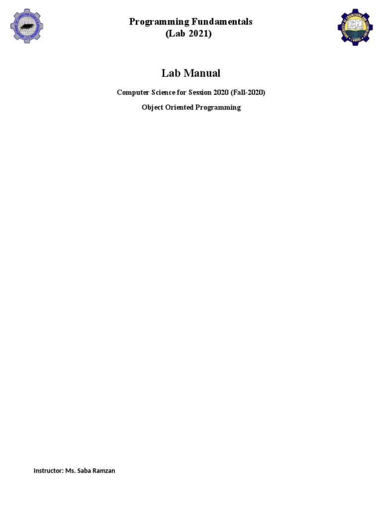 Lab Manual | PDF | Namespace | C++
