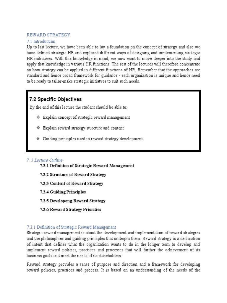 Developing an Effective Reward Strategy | PDF | Competence (Human ...