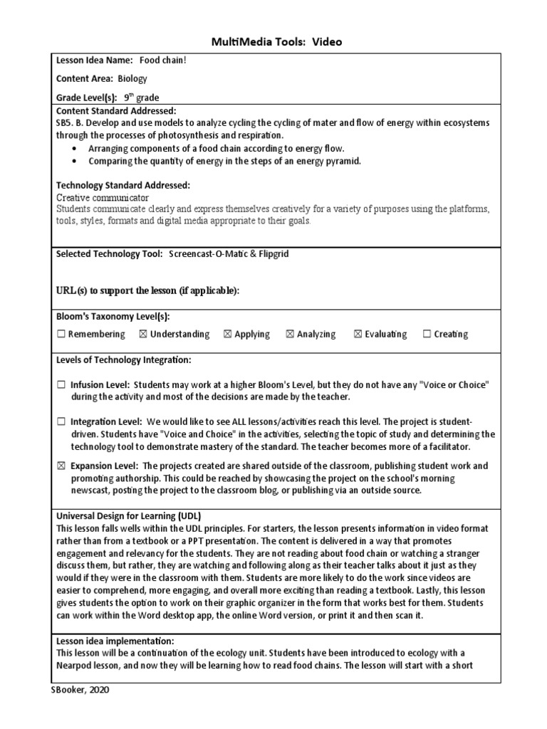 Itec Module 11 Lesson Idea | PDF | Worksheet | Teachers