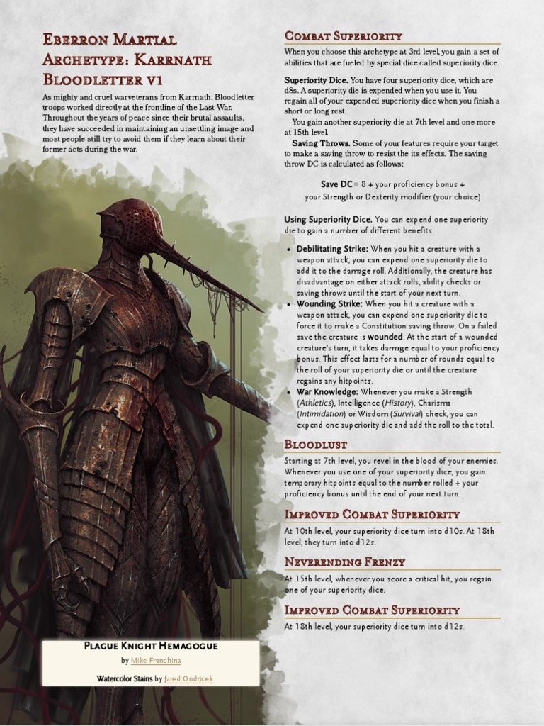Eberron Compendium Karrnath Bloodletter v1 - GM Binder | PDF | Tabletop ...