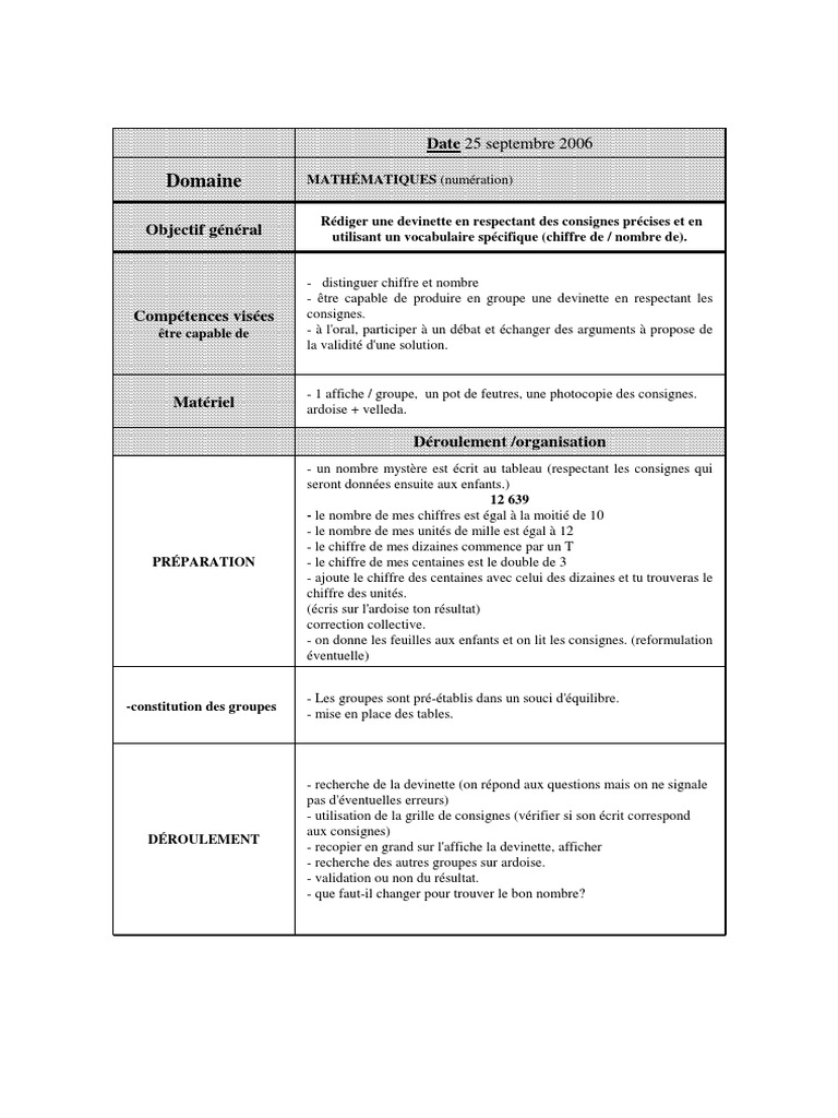 Nombre Mystère Prep | PDF | Enseignement des mathématiques | Science