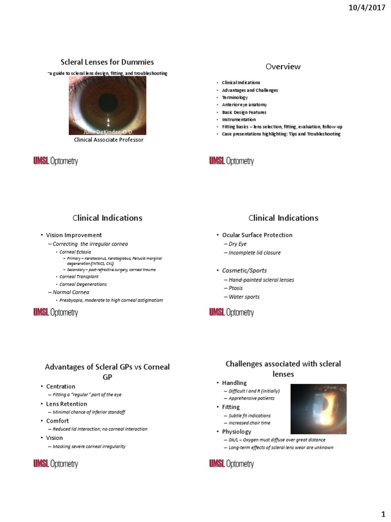 Scleral Lens Fitting | PDF | Cornea | Human Eye