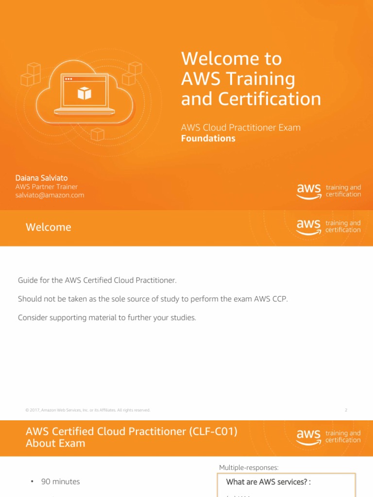 Welcome To AWS Training and Certificatio | PDF | Amazon Web Services ...
