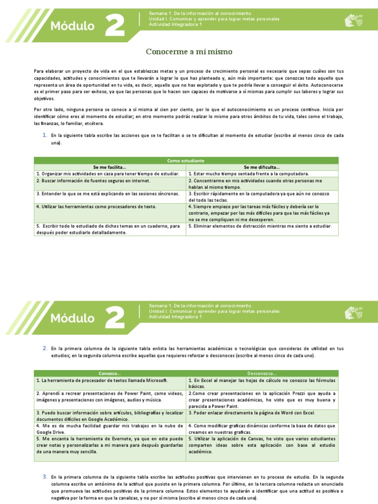 Actividad Integradora 1 Modulo 2 | PDF | Información | Microsoft Excel