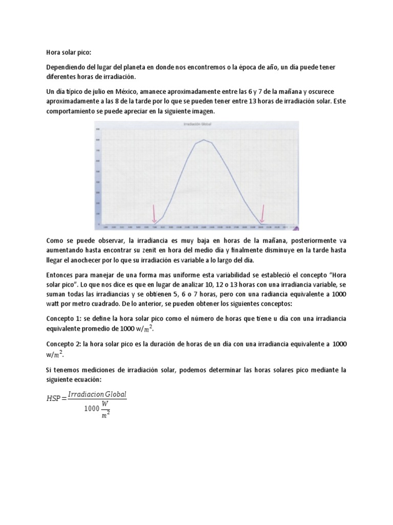 Hora Solar Pico | PDF