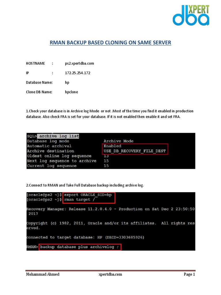 Oracle Rman Backup Based Cloning On Same Host-2 | PDF | Backup | Databases