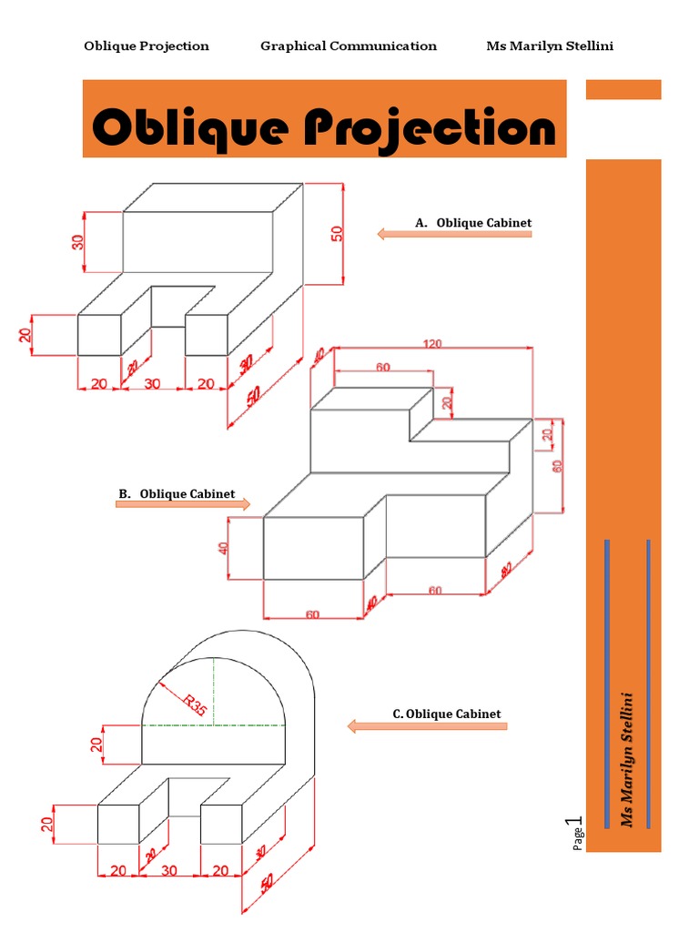 Obliquedrawingsworksheet | PDF | Classical Geometry | Projective Geometry