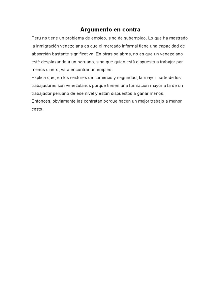Argumento en Contra | PDF