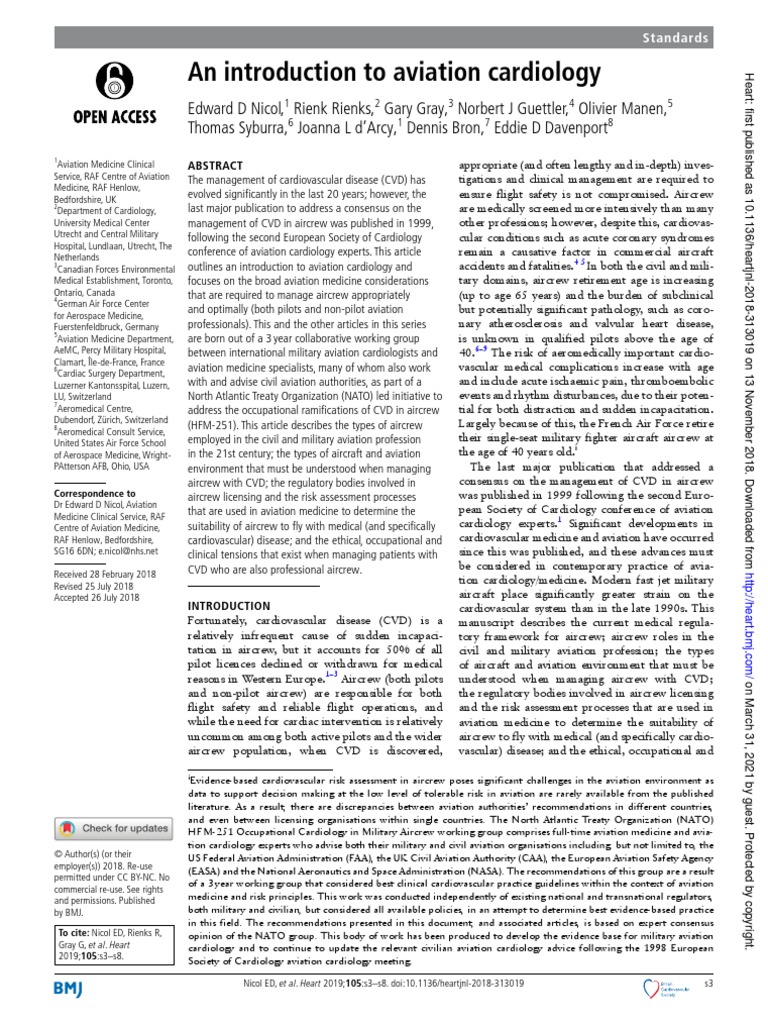 Cardoivascular System in Pilot | PDF | Percutaneous Coronary ...