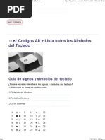 Codigos Alt + Lista Todos Los Simbolos Del Teclado | PDF | Informática ...