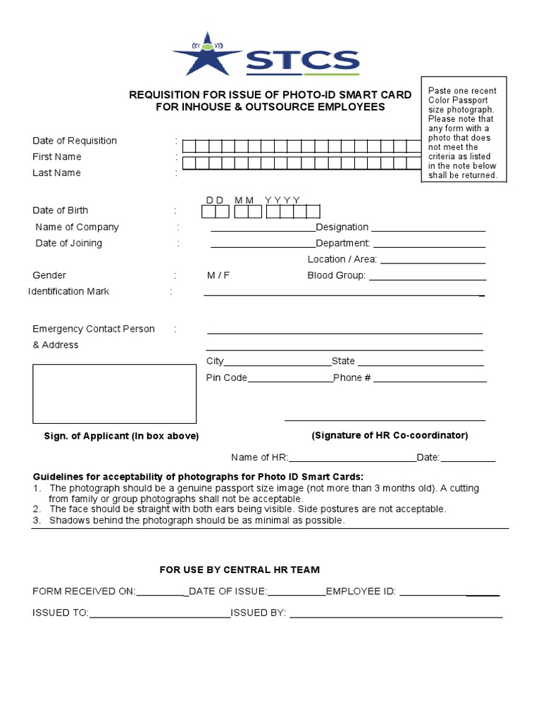 Id Card Requisition Form | PDF | Identity Document | Applications Of Cryptography