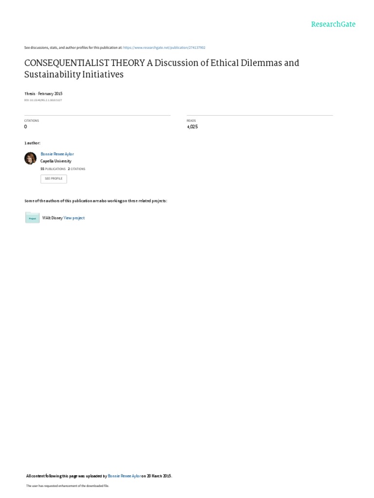 Consequentialist Theory | PDF | Utilitarianism | Philosophical Theories