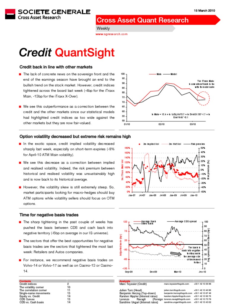 Credit Quant Sight | PDF | Volatility (Finance) | Option (Finance)