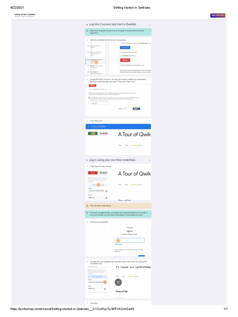 Getting Started with Qwiklabs Guide | PDF