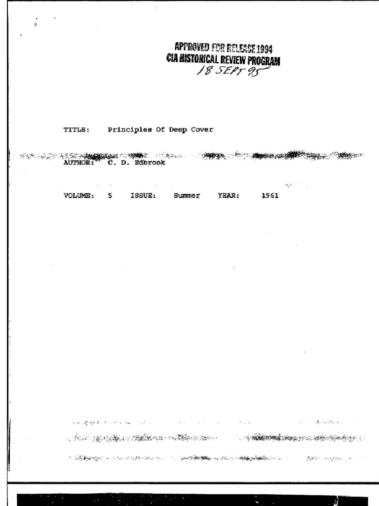 Cia Deep Cover | PDF