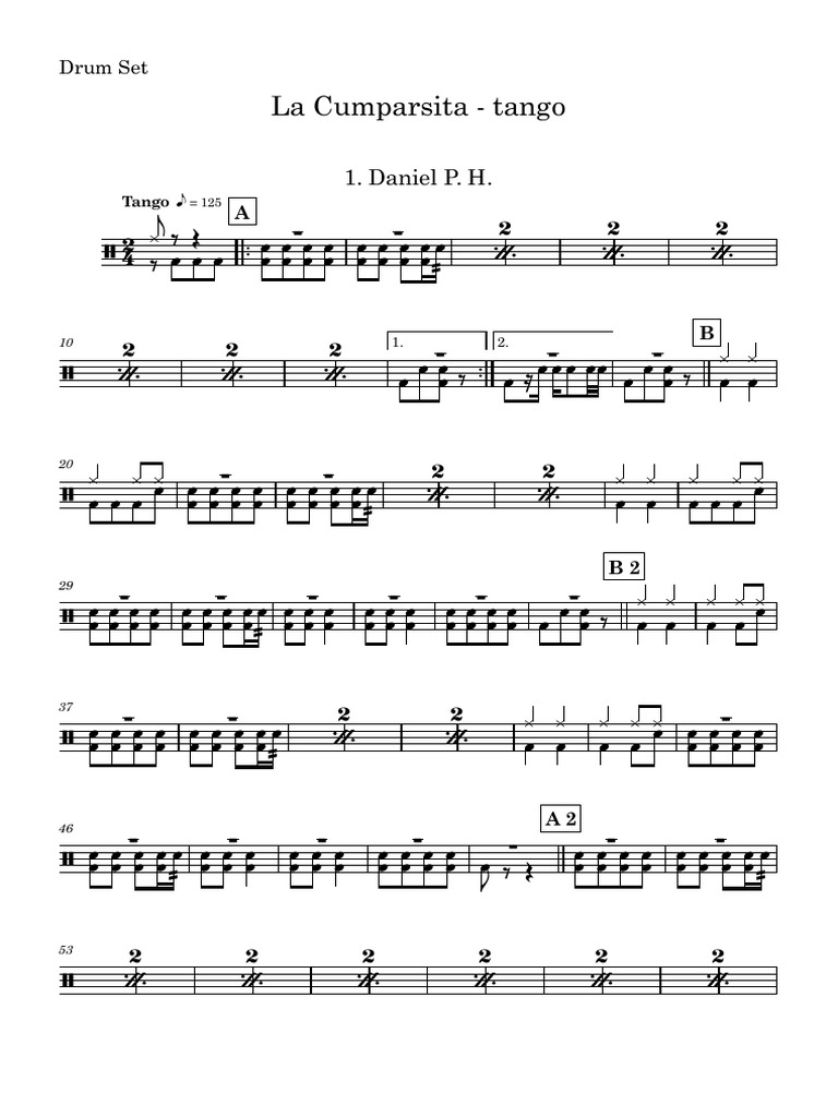 04 - Drum Set - La Cumparsita - Tango | PDF
