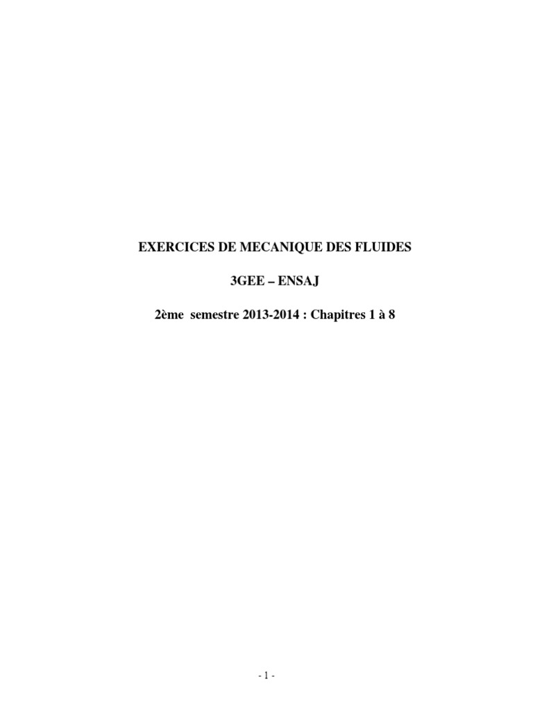 TD 2013 2014 Part1 | PDF | Pression | Masse