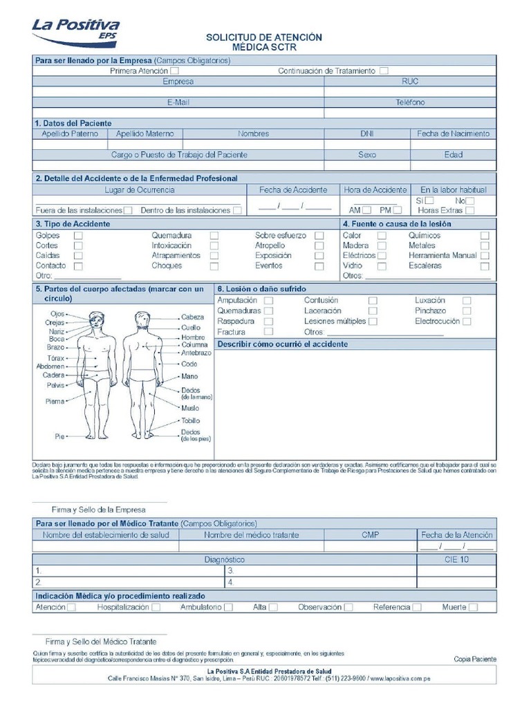 Solicitud de Atencion SCTR | PDF