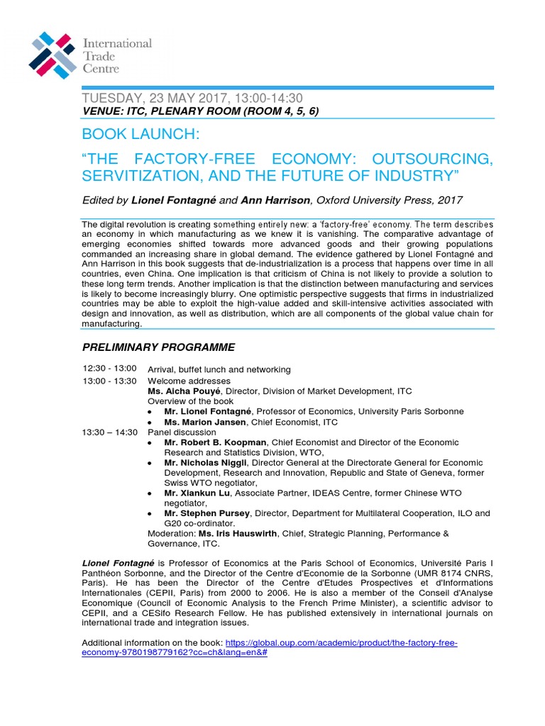 The Factory-Free Economy | PDF | World Trade Organization | Economics