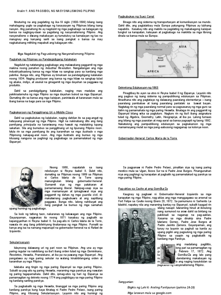 Q1W1 AP - Ang Pagsibol NG Nasyonalismong Pilipino | PDF