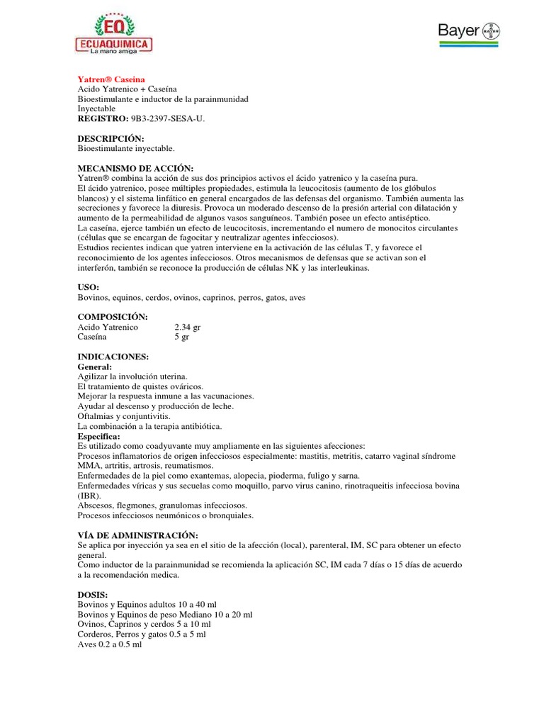 Yatren Caseina | PDF | Infección | Sistema inmune