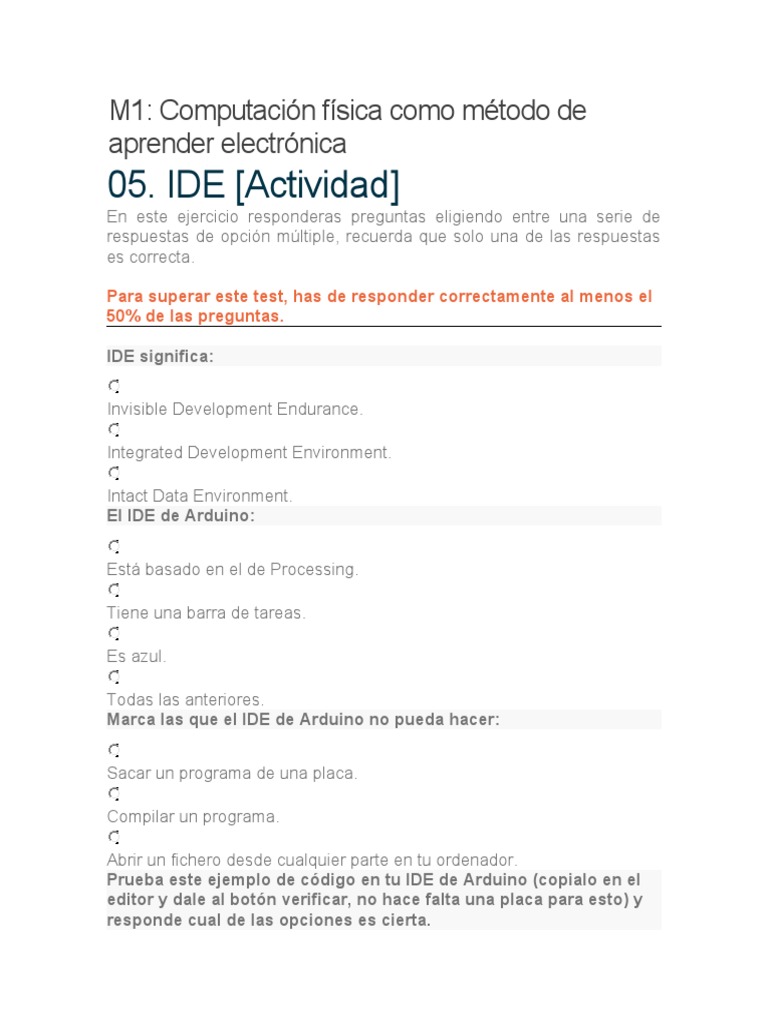 Actividad Sobre Arduino | PDF