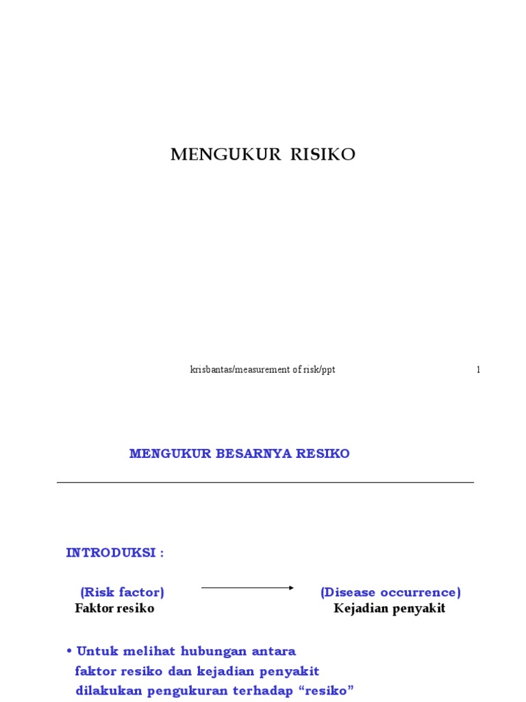 Mengukur Risiko dengan Angka dan Rasio | PDF