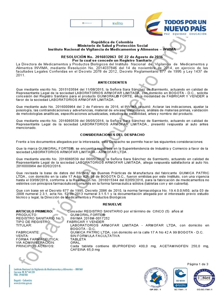 Información Del Documento Original: Antecedentes | PDF | Aspirina ...
