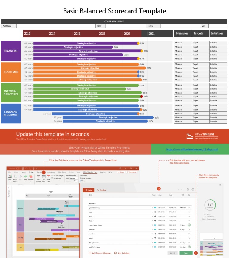 Basic Balanced Scorecard Template: 2016 2017 2018 2019 2020 2021 ...