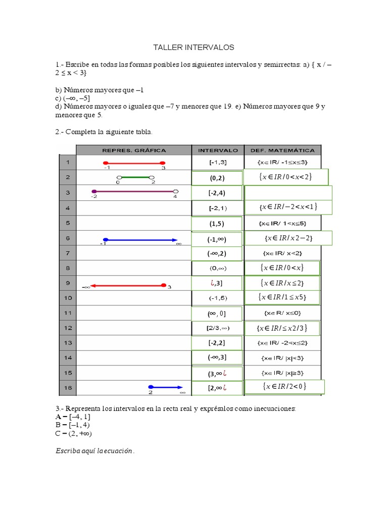 Taller Intervalos | PDF
