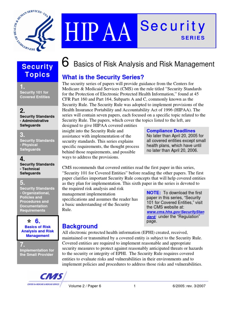 HIPAA Basic Risk Assessment | Information Security | Health Insurance ...