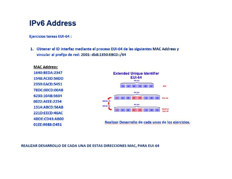 Ipv6 Eui-64 Tarea | PDF
