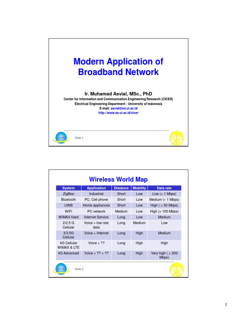 Modern Application of Broadband Network: Wireless World Map | PDF | 4 G ...