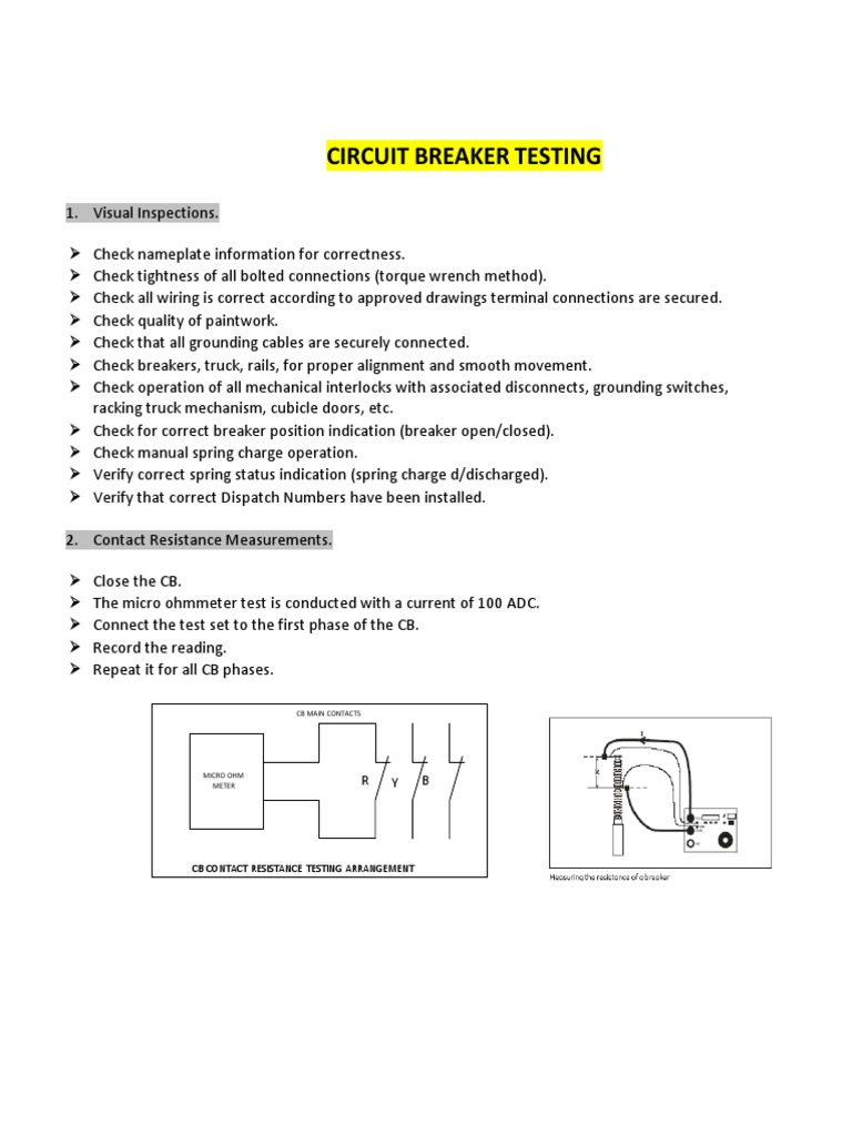 Checklist-CB Testing | PDF | Voltage | Switch