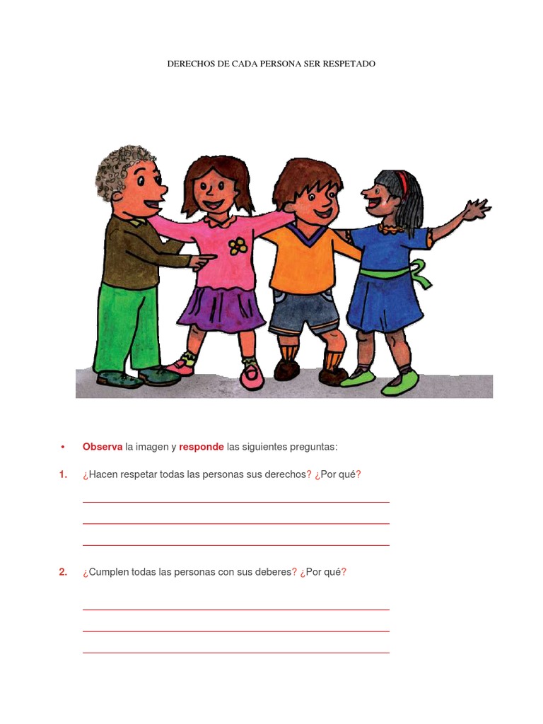 Amo Mis Derechos y Cumplo Mis Deberes para Sexto Grado de Primaria | PDF