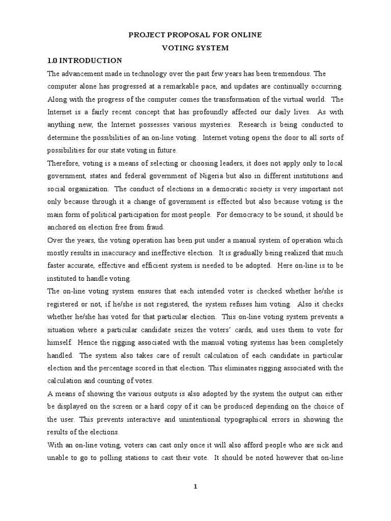Project Proposal For Online Voting System | Download Free PDF ...